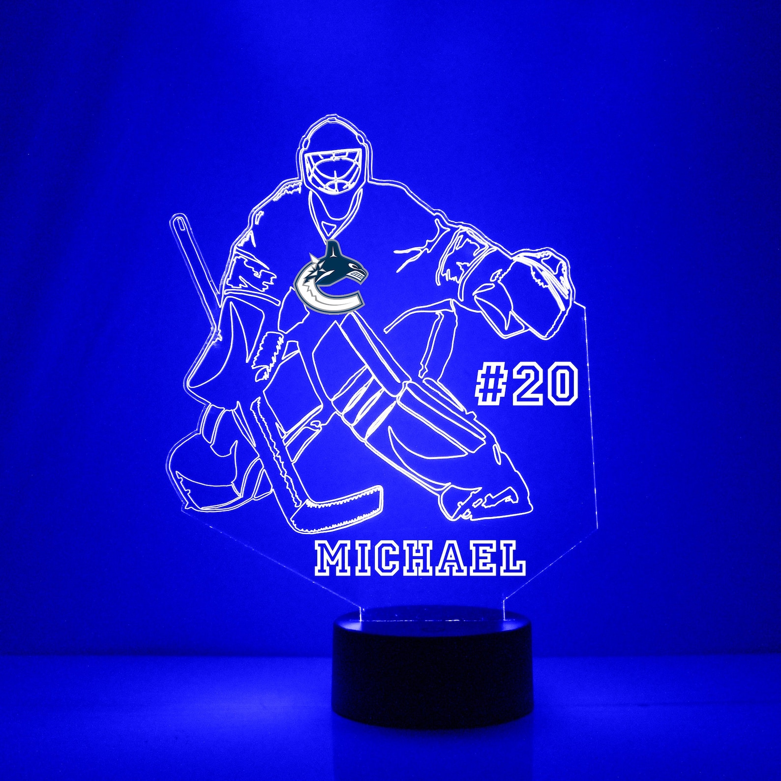 Vancouver Canucks, LED Hockey Sports Fan Lamp, Custom Made Night Light ...