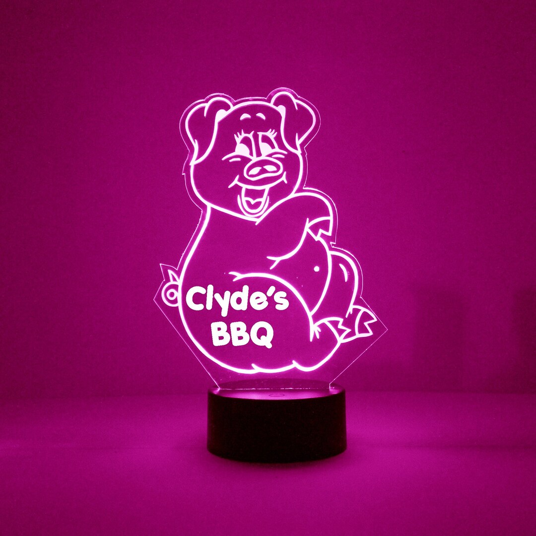 Light up Pig Sign, Custom Engraved Night Light, Personalized Free, 16 ...