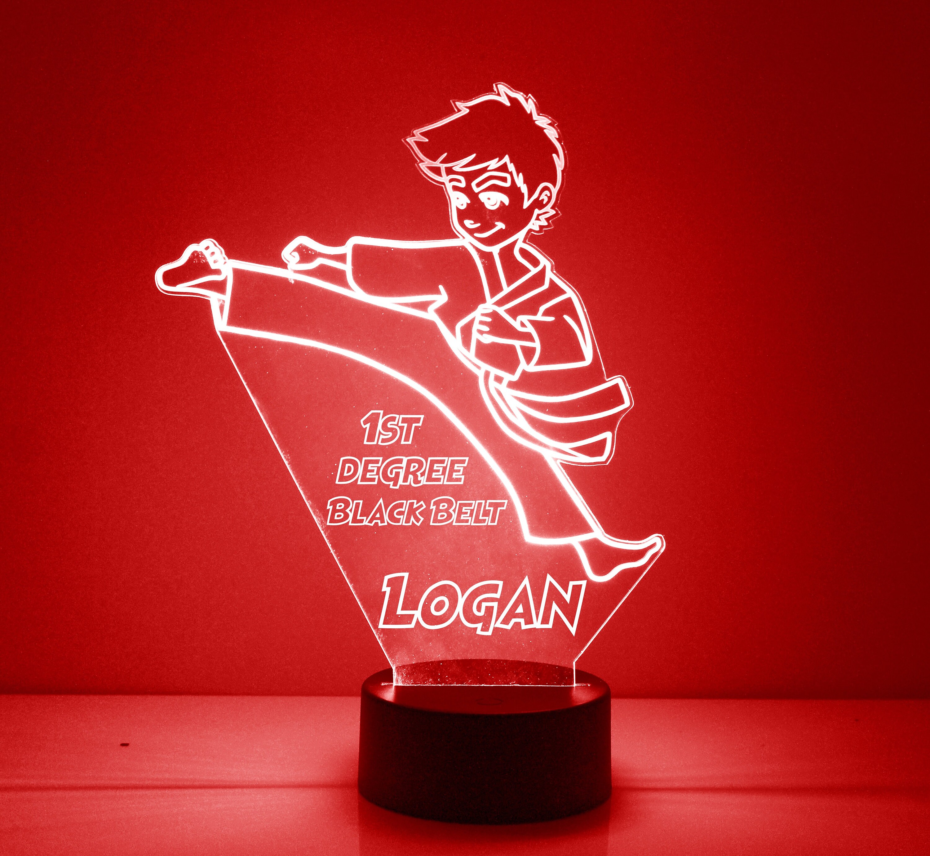 Karate Table Light Custom Engraved Night Light Personalized | Etsy