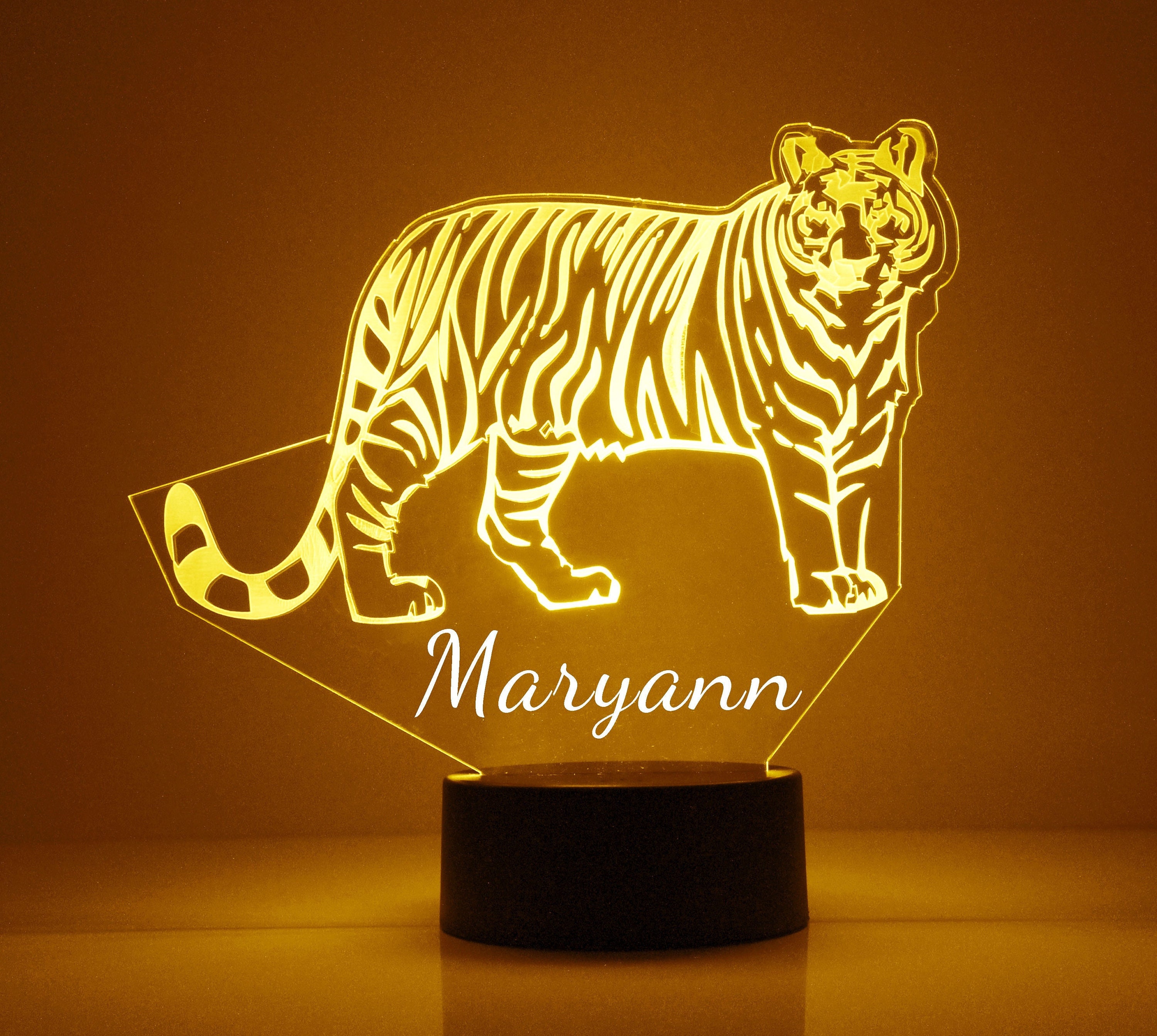 Light up Tiger Custom Engraved Night Light Personalized - Etsy