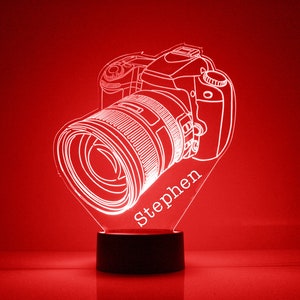 Acrylic Light up Camera, Custom Engraved Table Light, Personalized Free ...