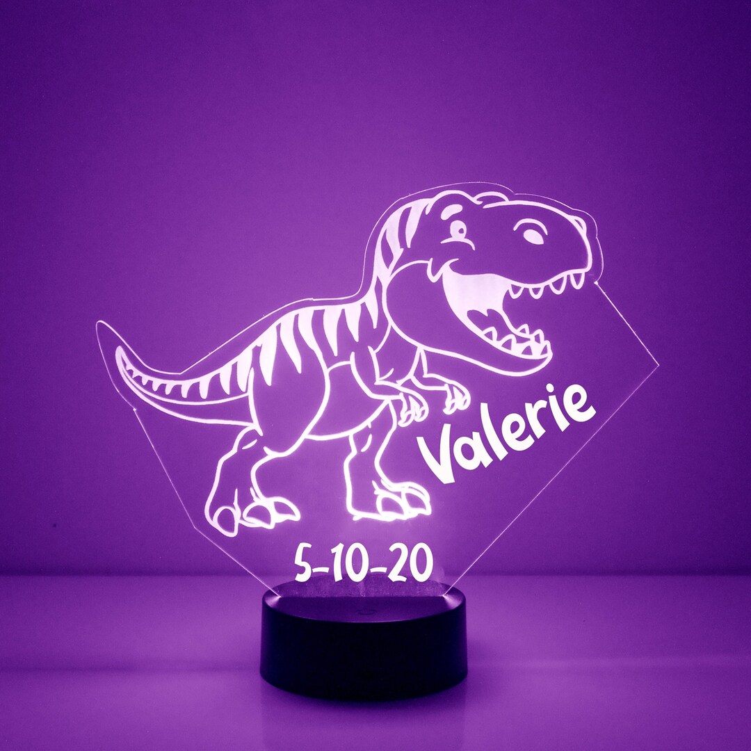 Light up T Rex, Custom Engraved Night Light, Personalized Free, 16 ...