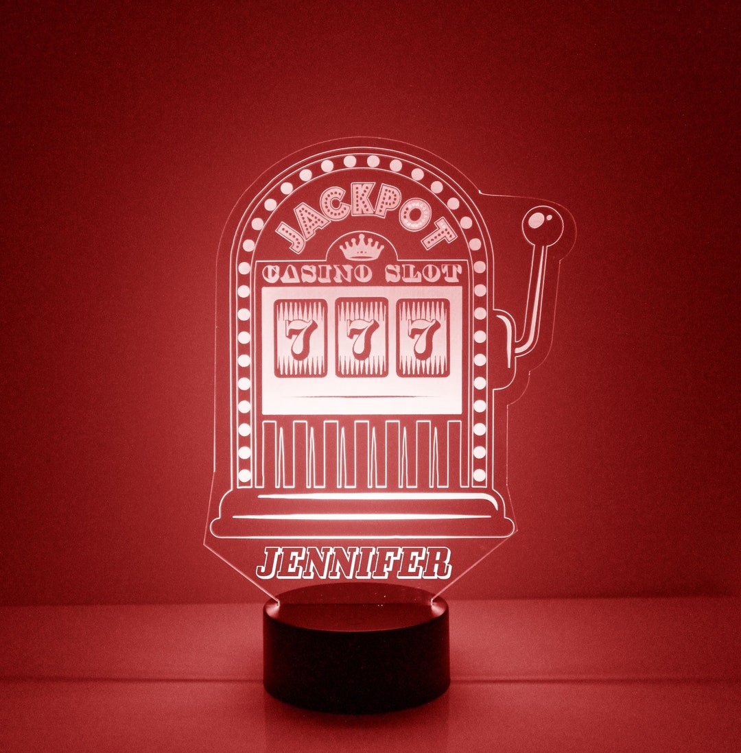 Acrylic Light up Slot Machine, Custom Engraved Night Light ...