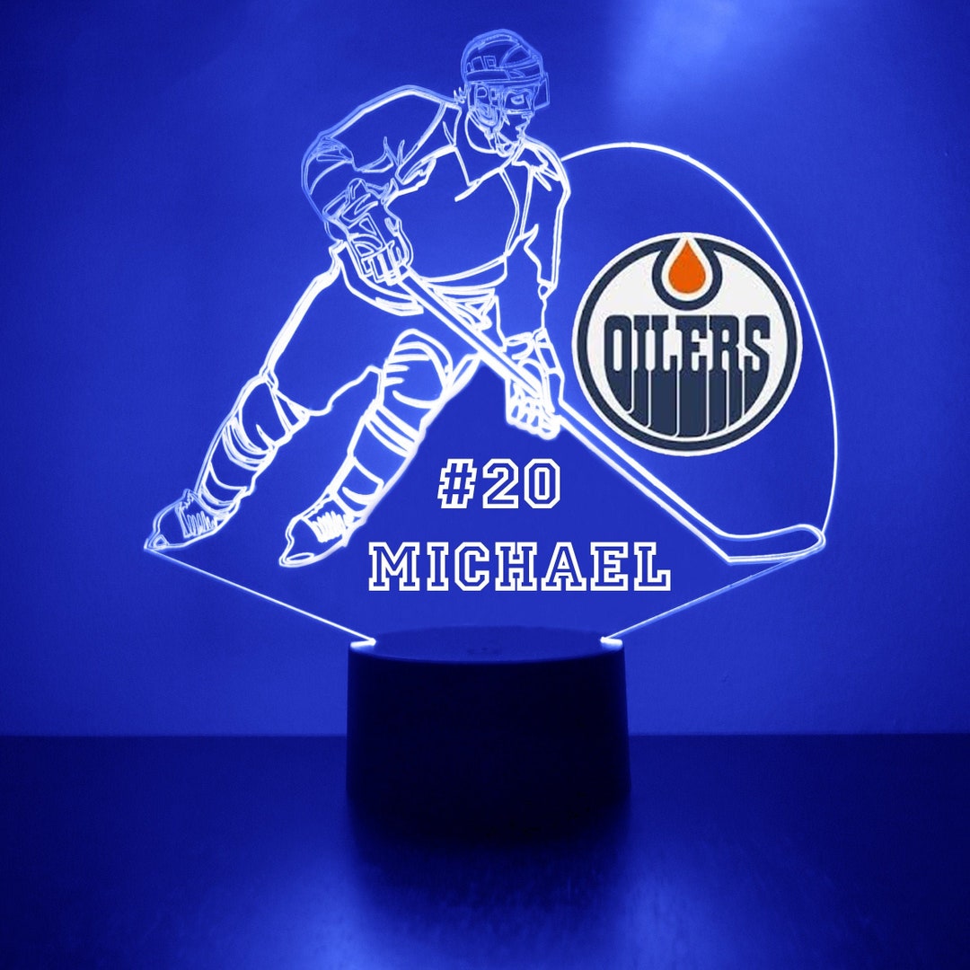 Edmonton Oilers LED Hockey Sports Fan Lamp, Custom Made Night Light ...