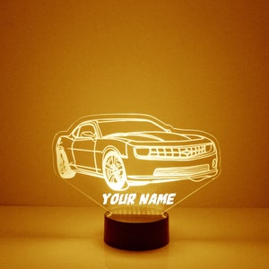 Light up Sports Car, Custom Engraved Night Light, Personalized Free, 16 ...
