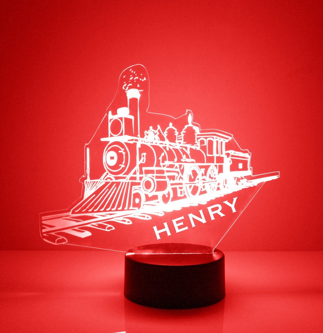 Light up Train, Custom Engraved Night Light, Personalized Free, 16 ...