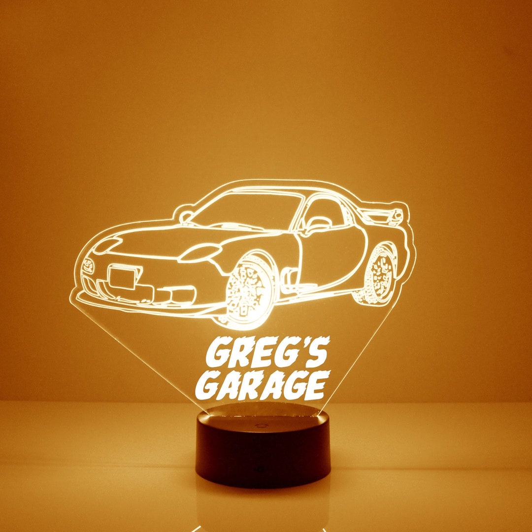 Light up Sports Car, Custom Engraved Night Light, Personalized Free, 16 ...