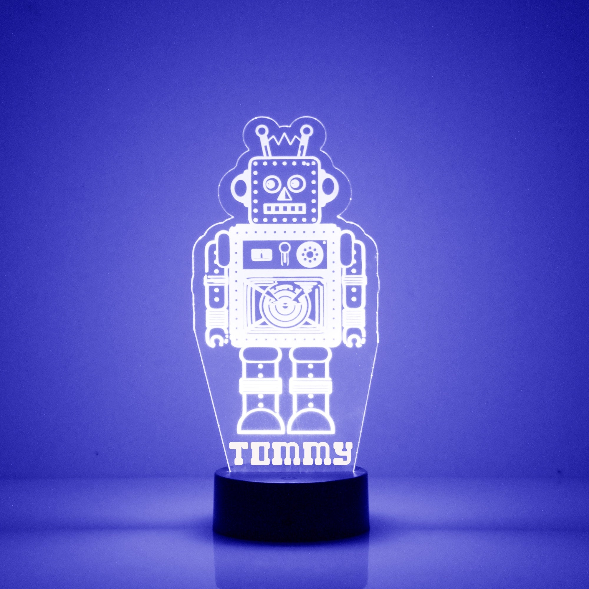 Light up Robot Custom Engraved LED Night Light Personalized - Etsy