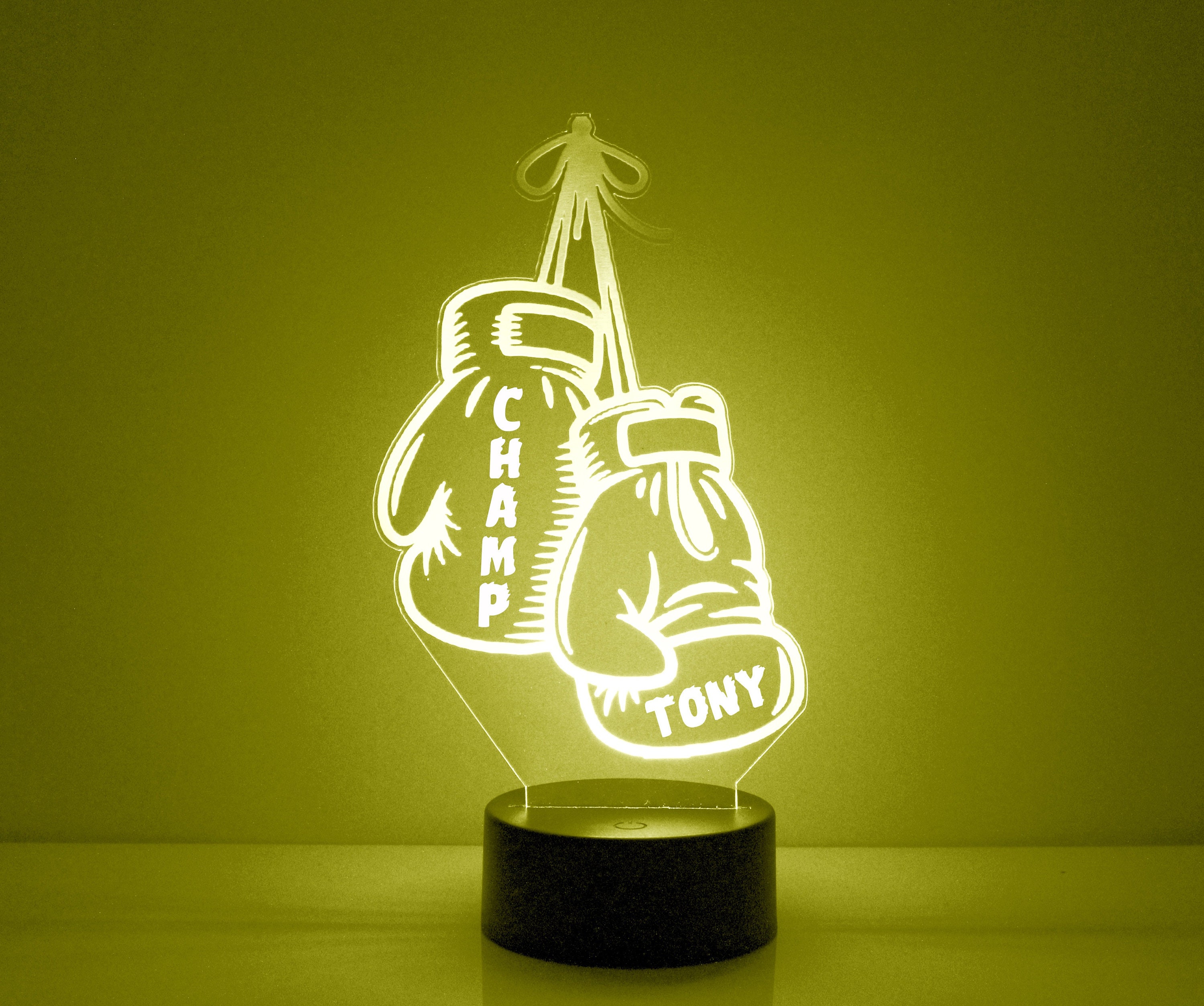 Light up Boxing Gloves, Custom Engraved Night Light, Personalized Free ...