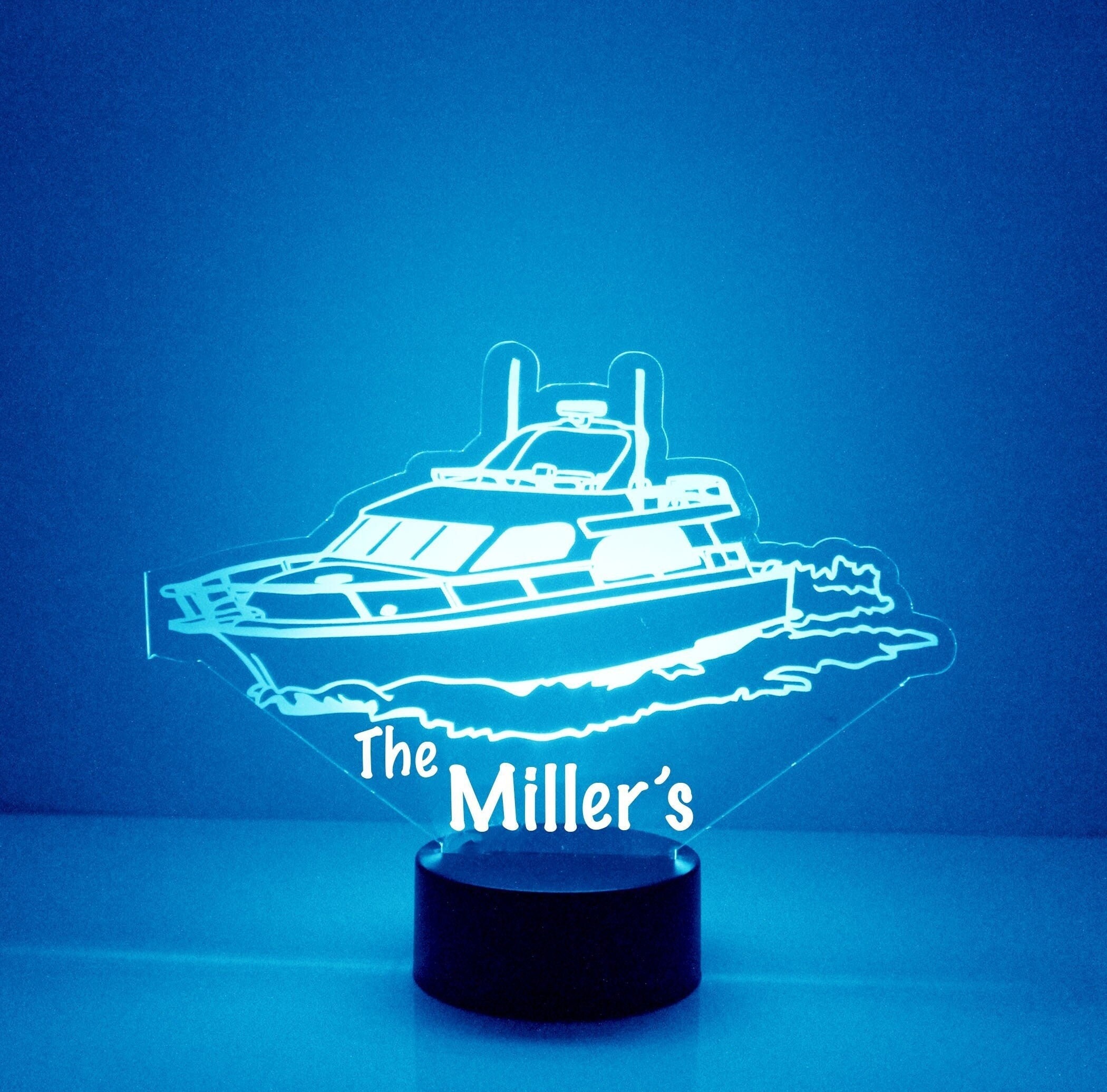 Light up Boat Custom Engraved Night Light Personalized Free - Etsy