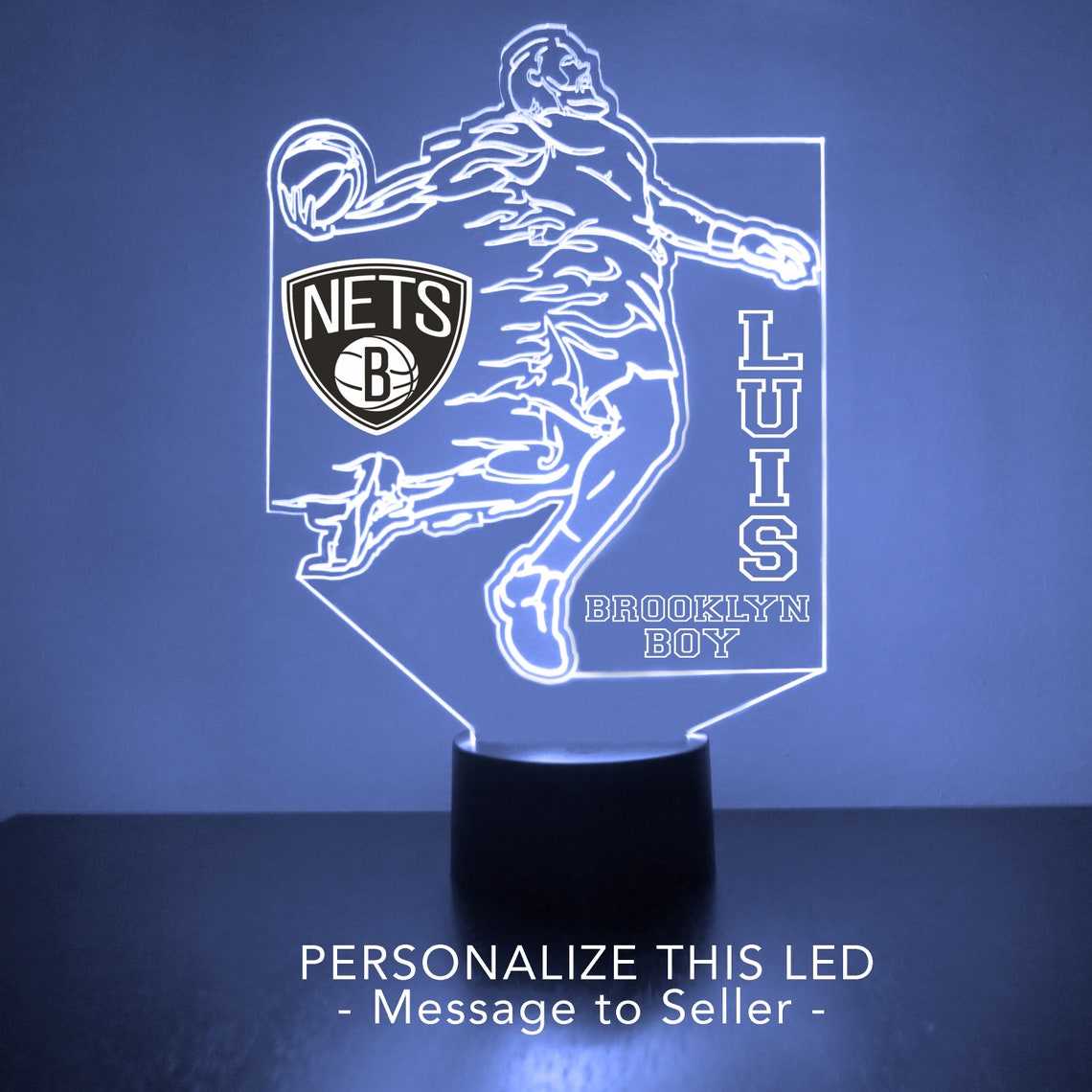 Brooklyn Nets LED Basketball Sports Fan Lamp Custom Made - Etsy