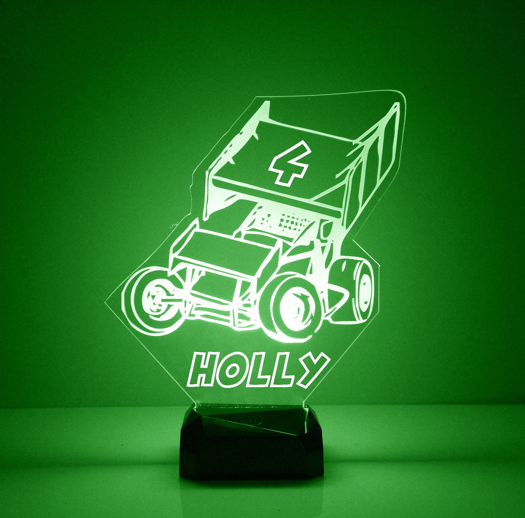 Sprint Car Racing Light Up, Custom Engraved Night Light, Personalized ...