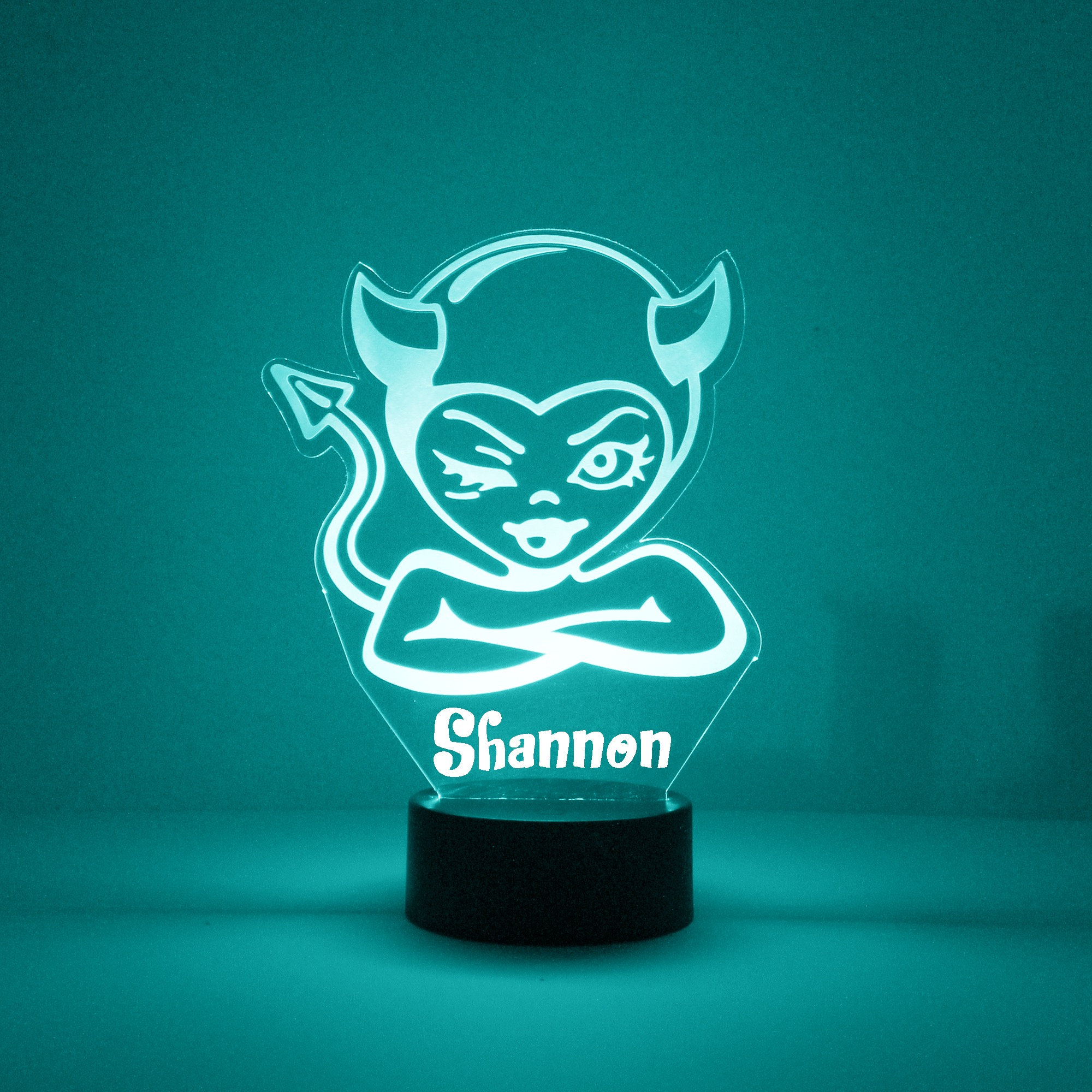 Light up Devilish Girl Custom Engraved LED Kid's Room - Etsy