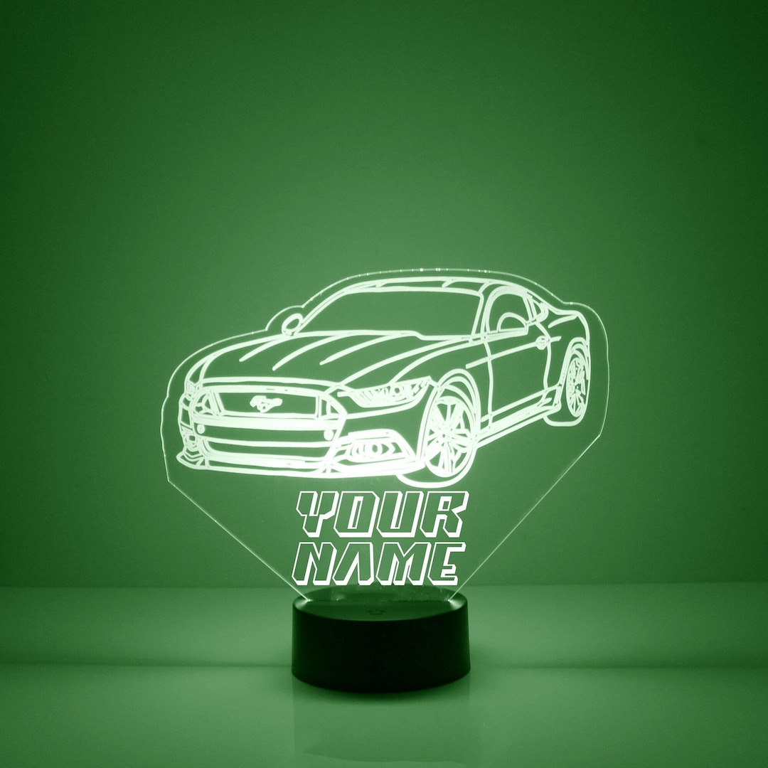 Light up Sports Car, Custom Engraved Night Light, Personalized Free, 16 ...