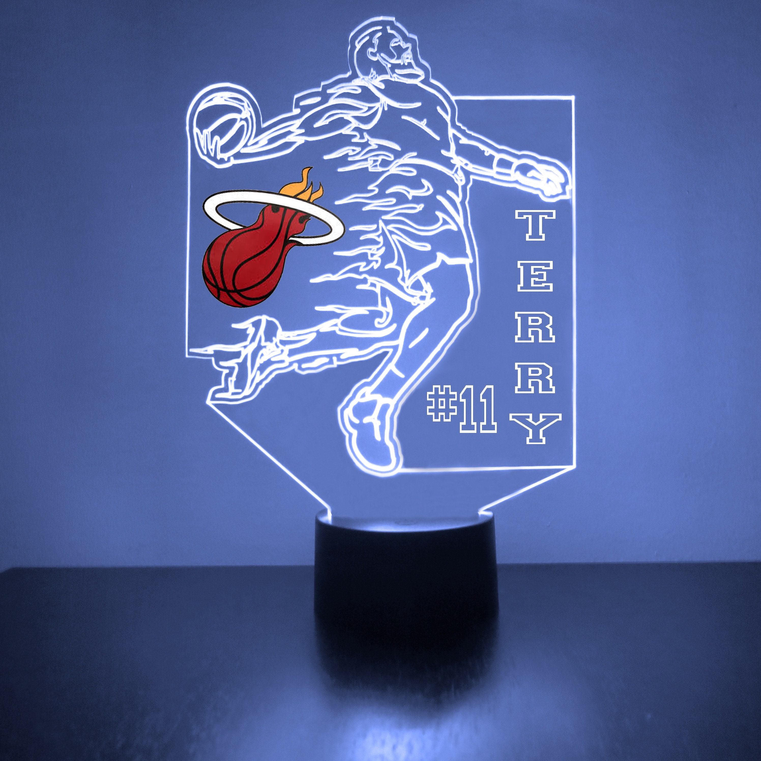 Miami Heat LED Basketball Sports Fan Lamp Custom Made Night - Etsy