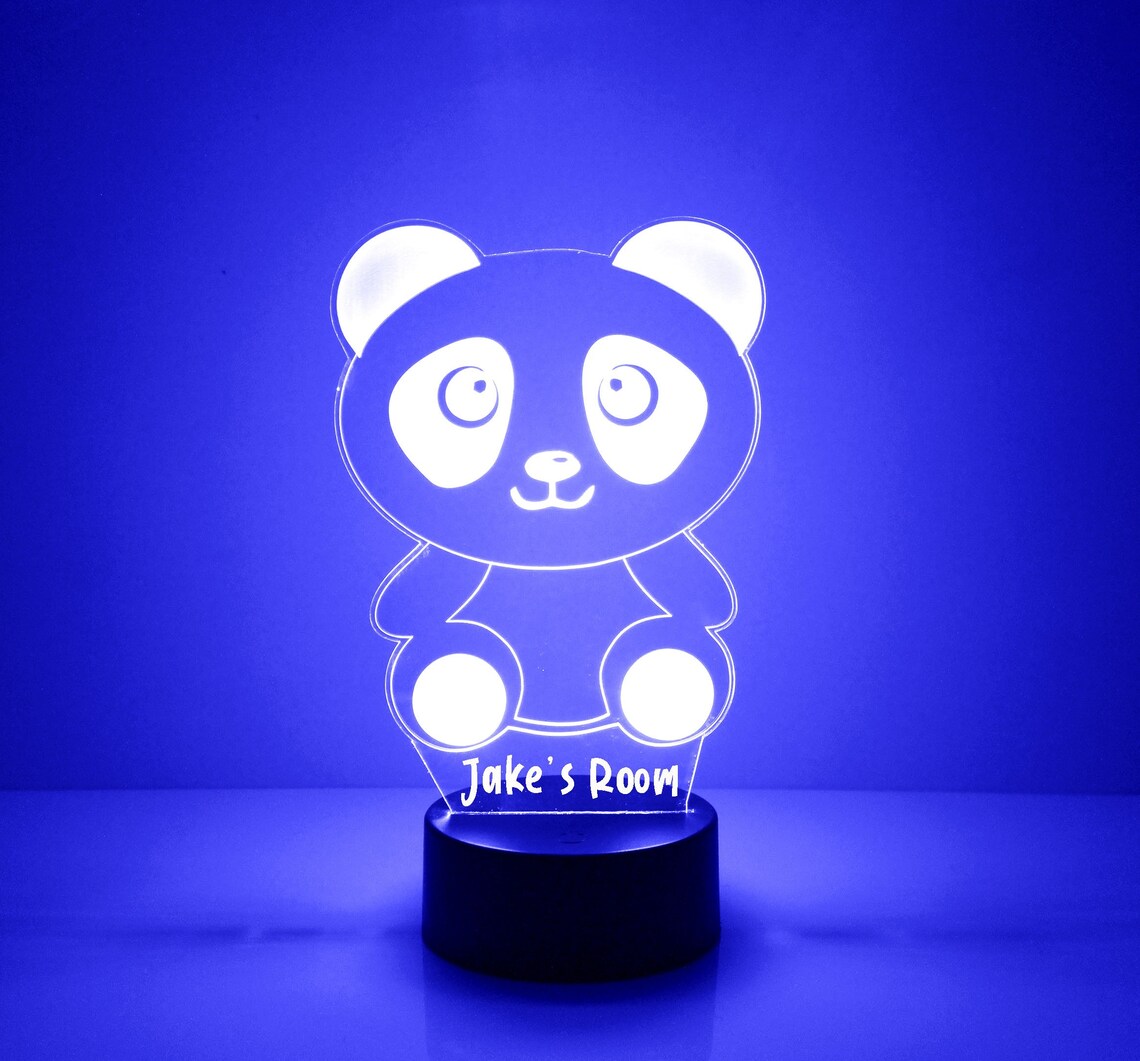 Panda Custom Engraved Night Light Personalized Free 16 | Etsy