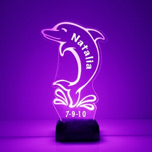 Light up Dolphin, Custom Engraved Night Light, Personalized Free, 16 ...