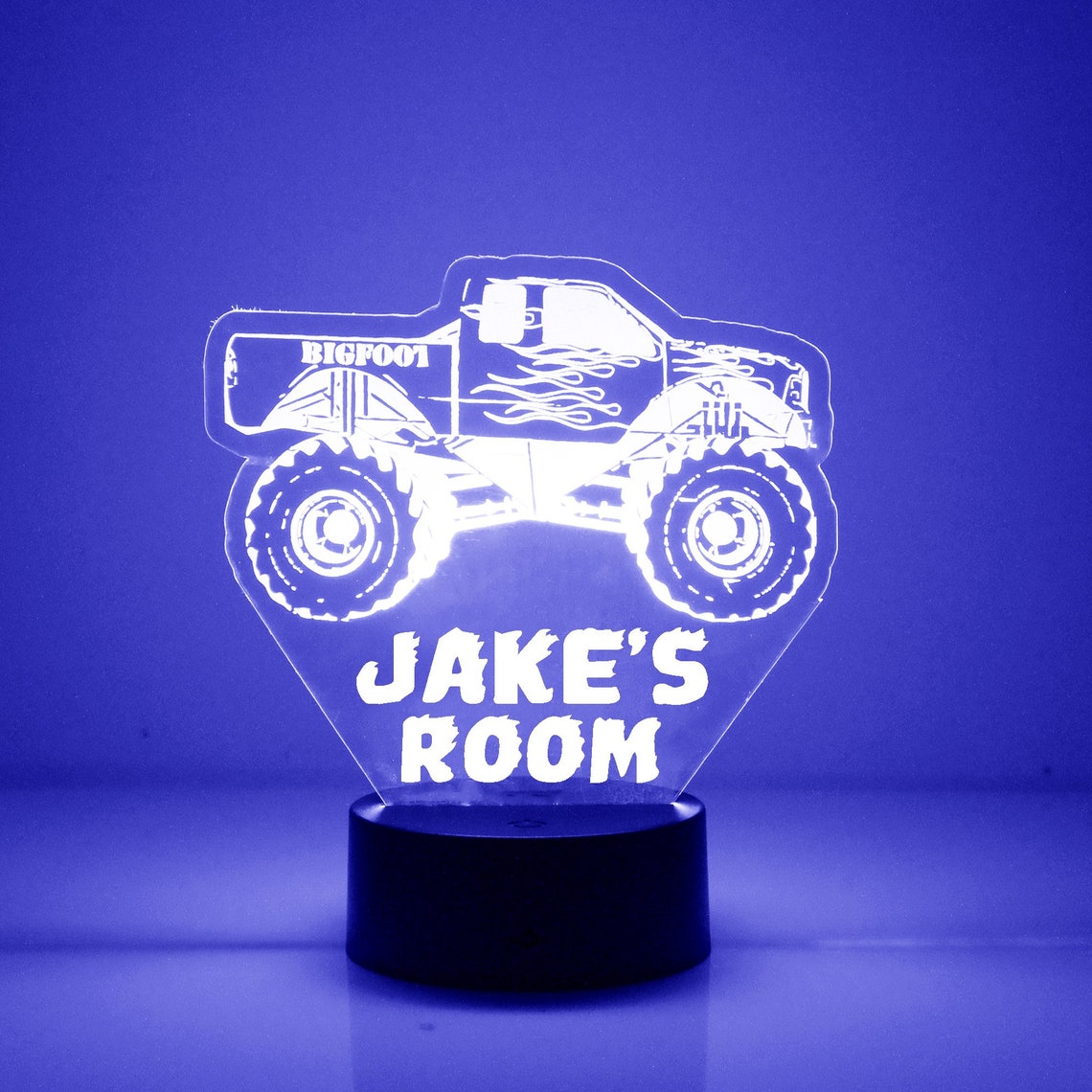 Monster Truck Light Up, Custom Engraved Night Light, Personalized Free ...