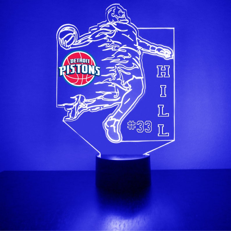 Detroit Pistons LED Basketball Sports Fan Lamp Custom Made - Etsy