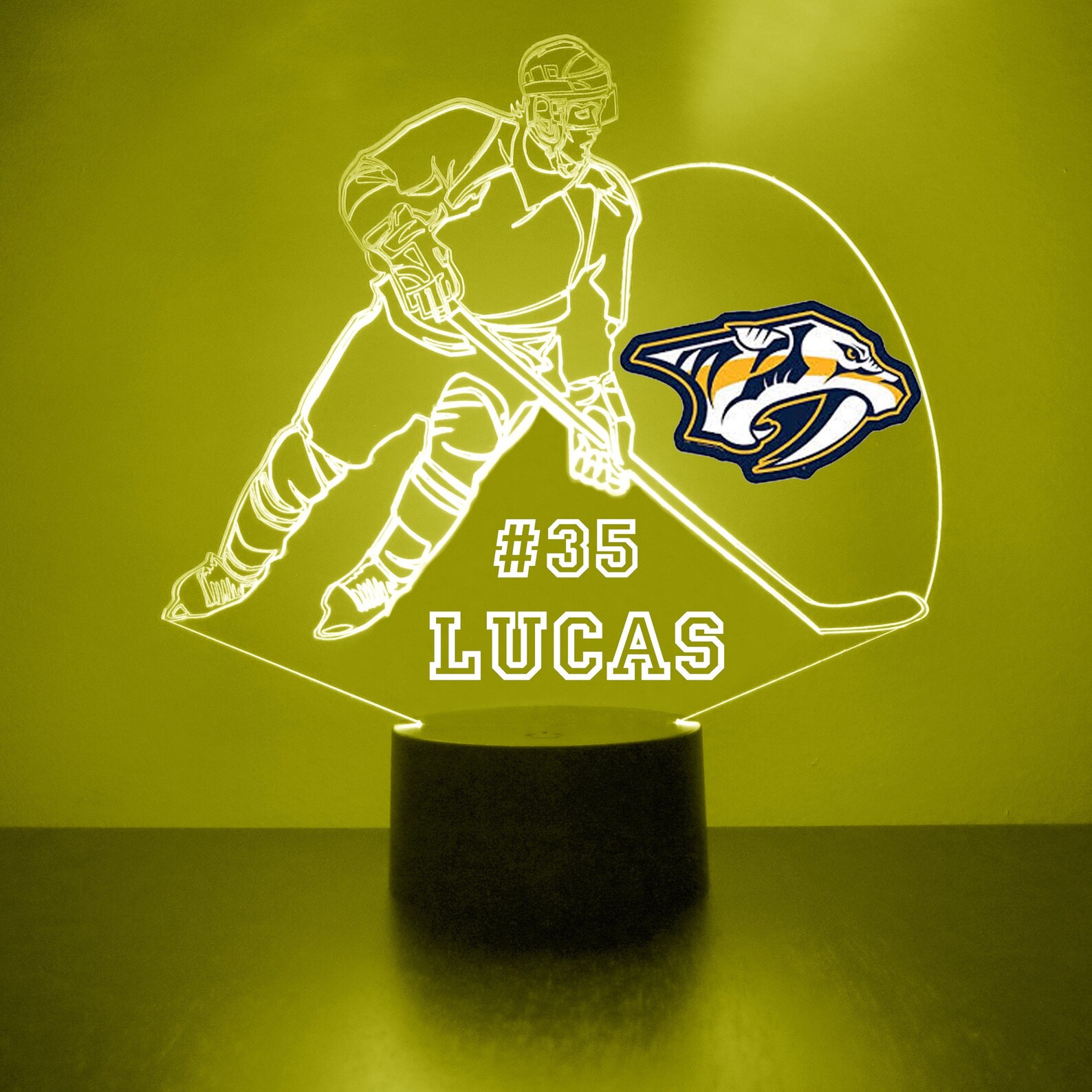 Nashville Predators LED Hockey Sports Fan Lamp, Custom Made Night Light ...