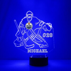 Edmonton Oilers LED Hockey Sports Fan Lamp, Custom Made Night Light ...