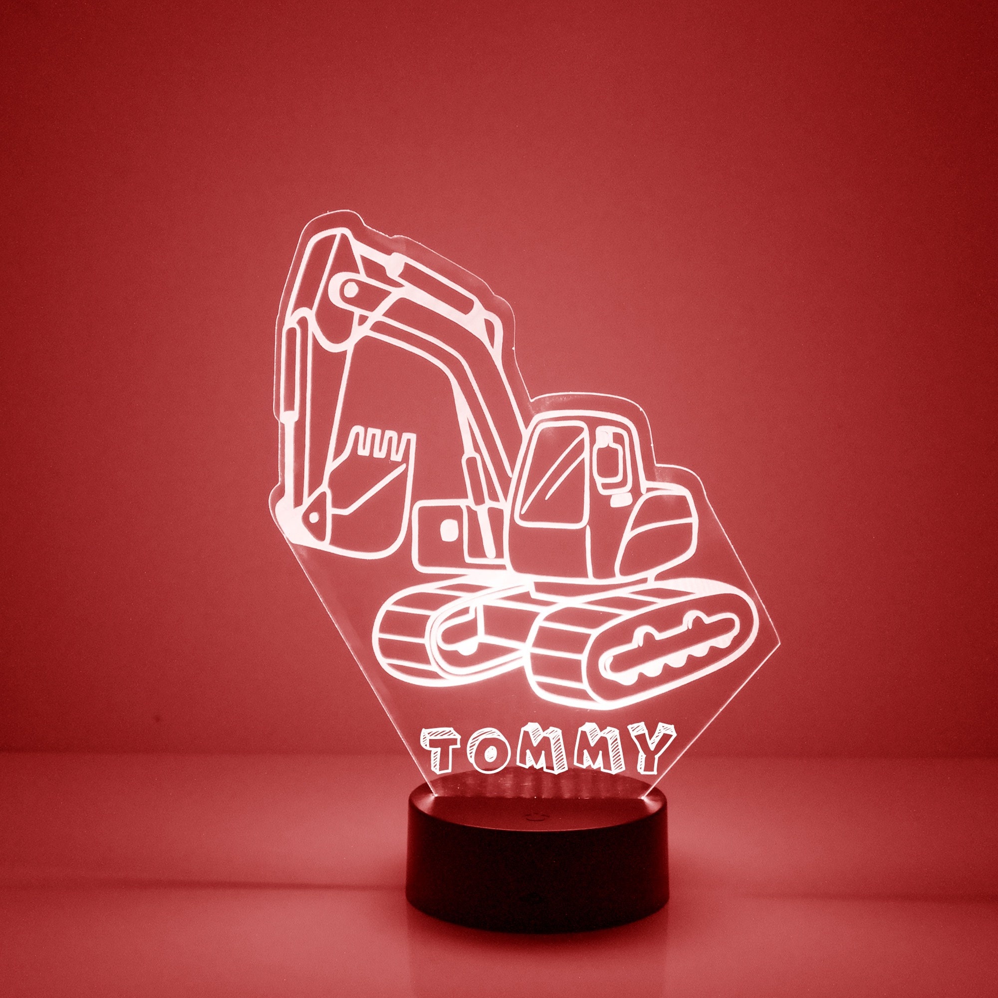 Light up Excavator Construction Theme Custom Engraved Night - Etsy