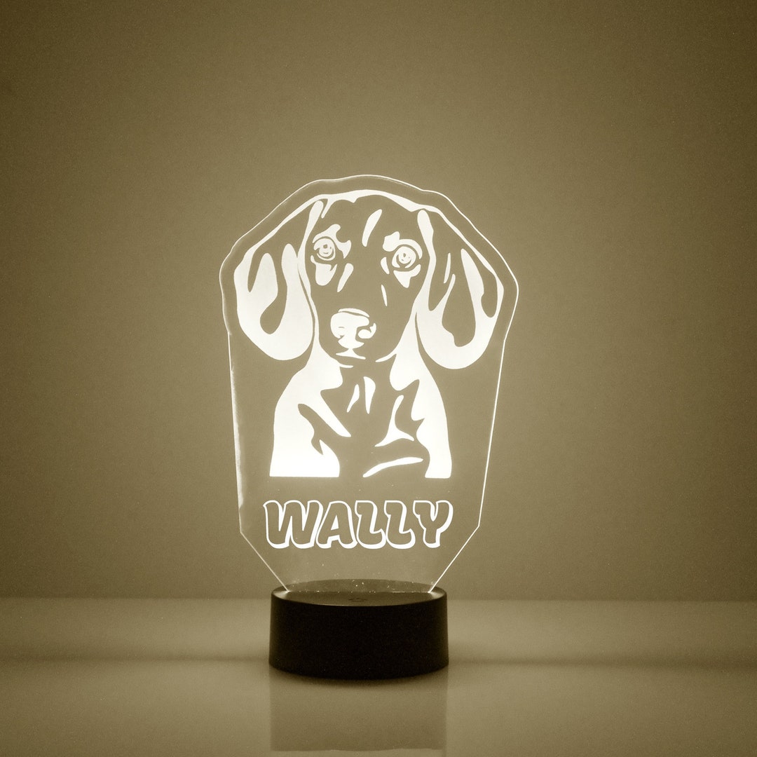 Dachshund Dog Acrylic Light up , Custom Engraved Night Light ...