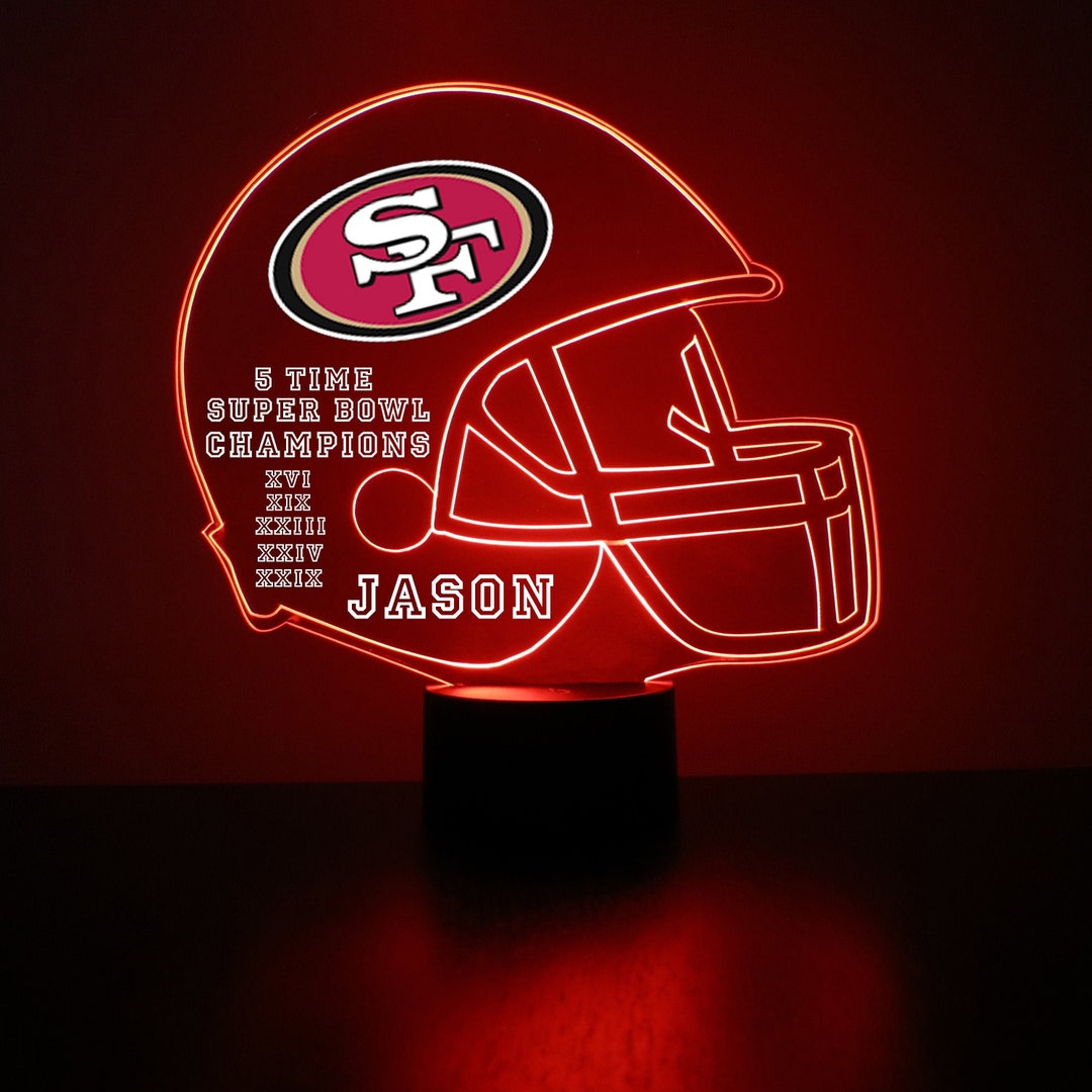 San Francisco 49ers, LED Football Sports Fan Lamp, Custom Made Night ...