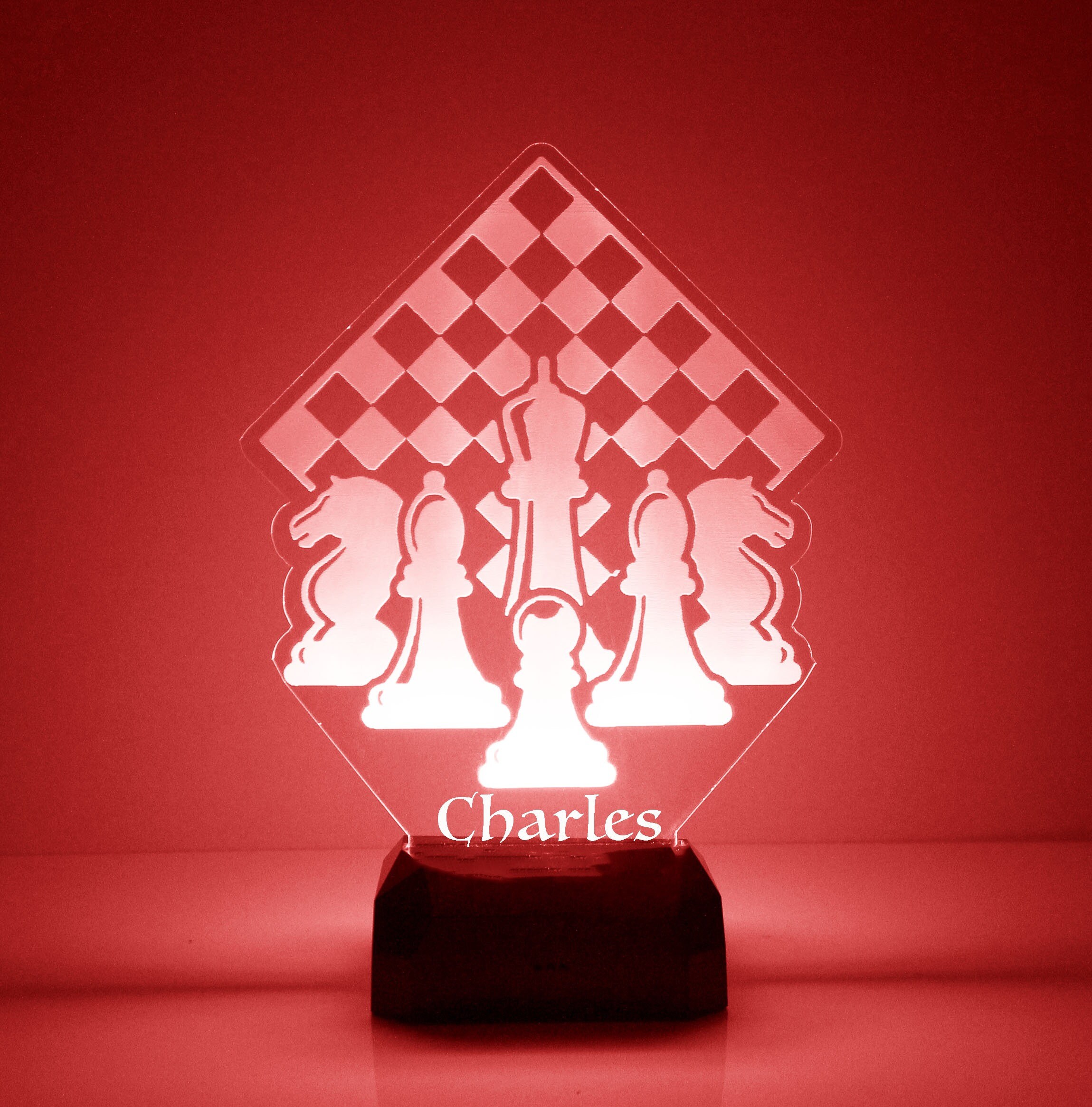 Light up Chess Board Custom Engraved Night Light | Etsy