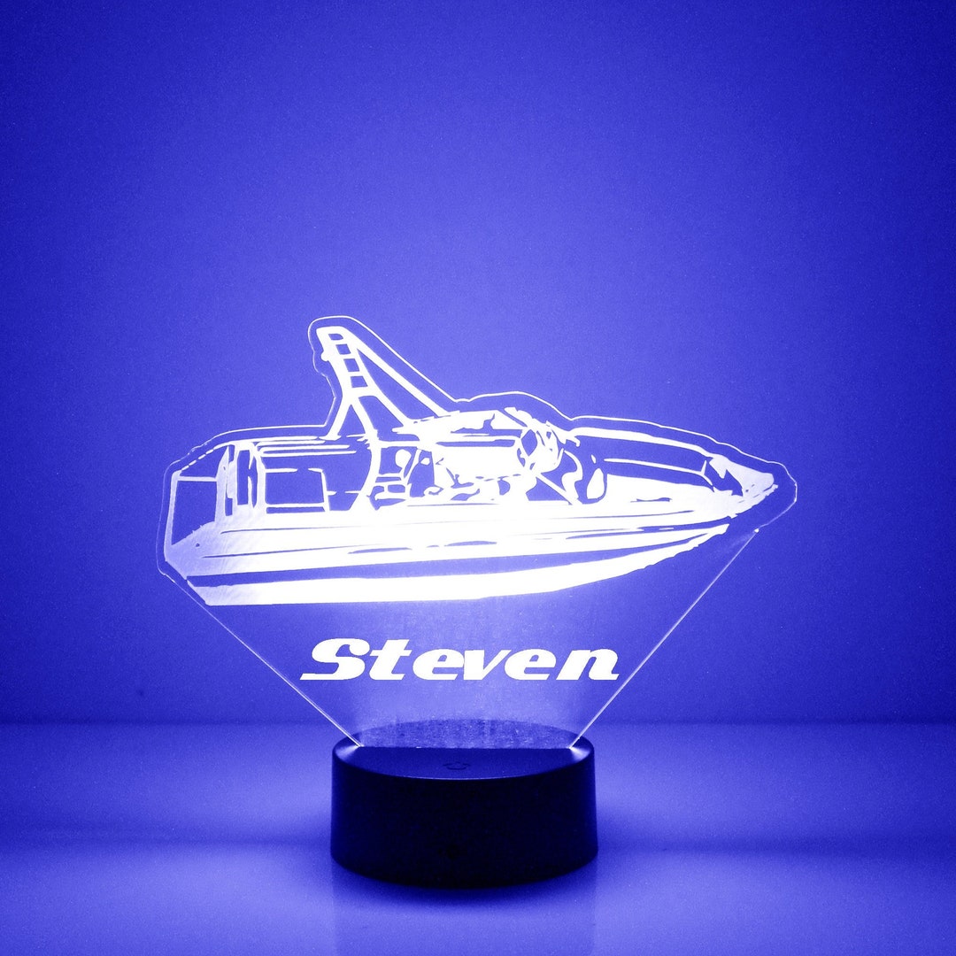 Light up Boat, Custom Engraved Night Light, Personalized Free, 16 Color ...
