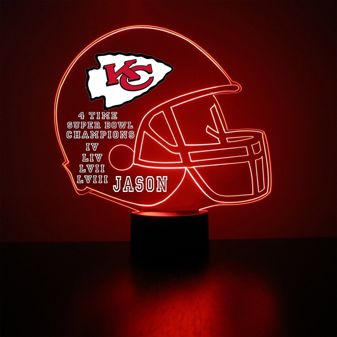 Kansas City Chiefs LED Night Light, Personalized Football Fan Lamp - Etsy
