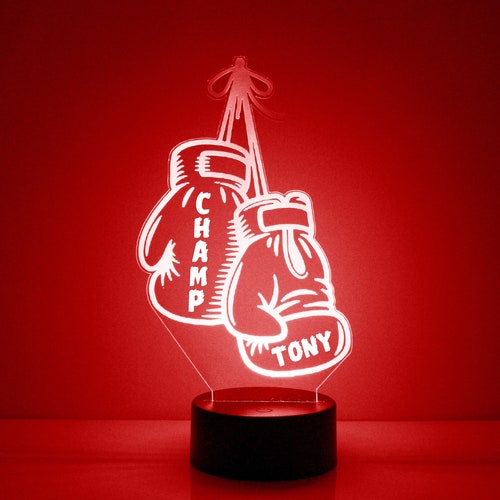 Boxing Gloves Night Light Personalized Free LED Night Lamp | Etsy