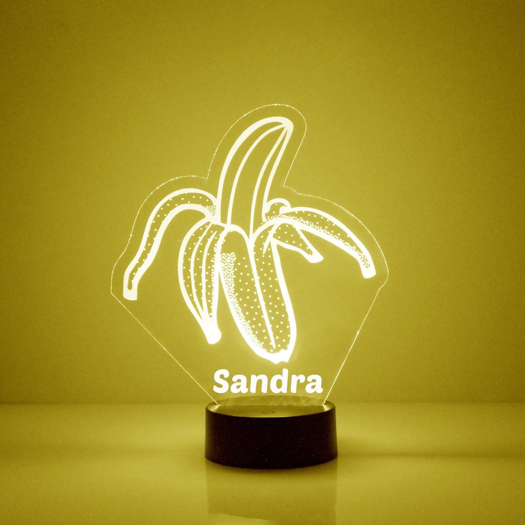 Acrylic Light up Banana, Custom Engraved Night Light, Personalized Free ...