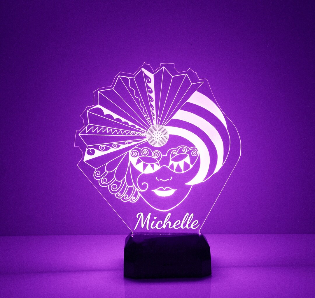Masquerade Mask, Custom Engrave Night Light, Personalized Free, 16 ...
