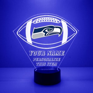 Seattle Seahawks, LED Football Sports Fan Lamp, Custom Made Night Light ...