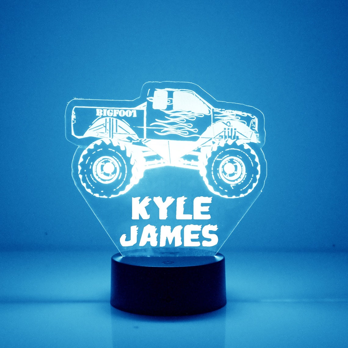 Monster Truck Light Up, Custom Engraved Night Light, Personalized Free ...