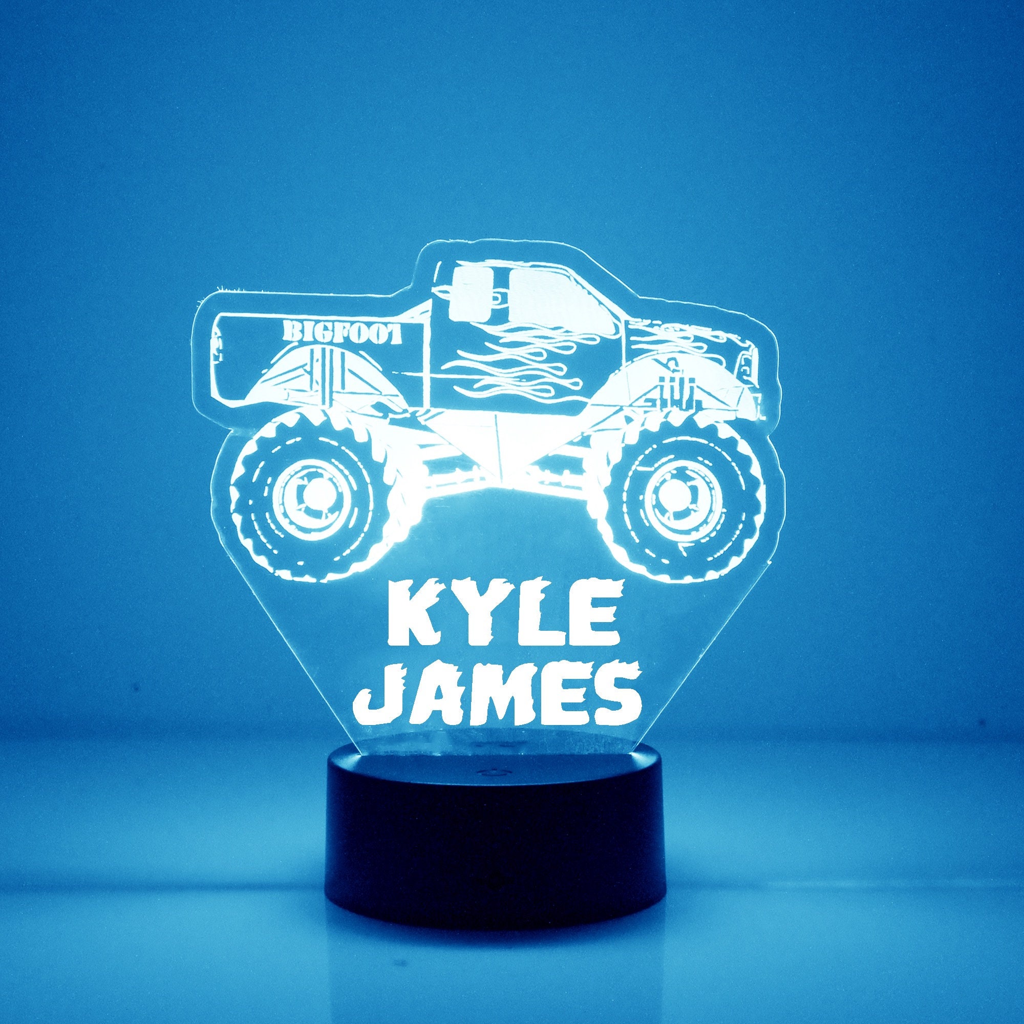 Monster Truck Light Up, Custom Engraved Night Light, Personalized Free ...