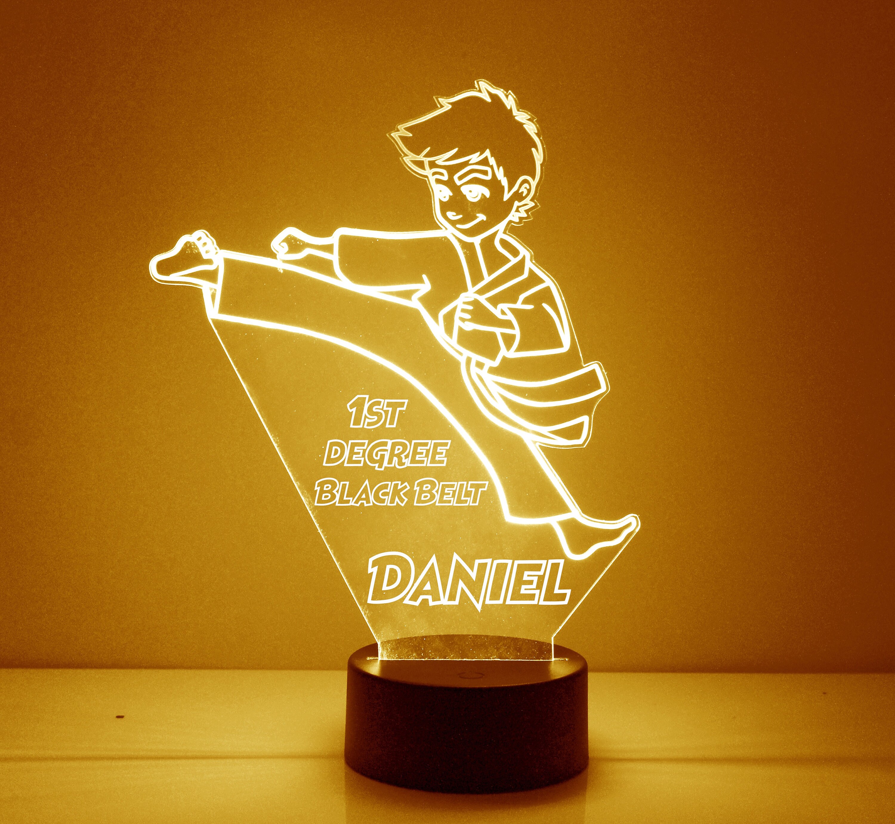 Karate Table Light Custom Engraved Night Light Personalized | Etsy