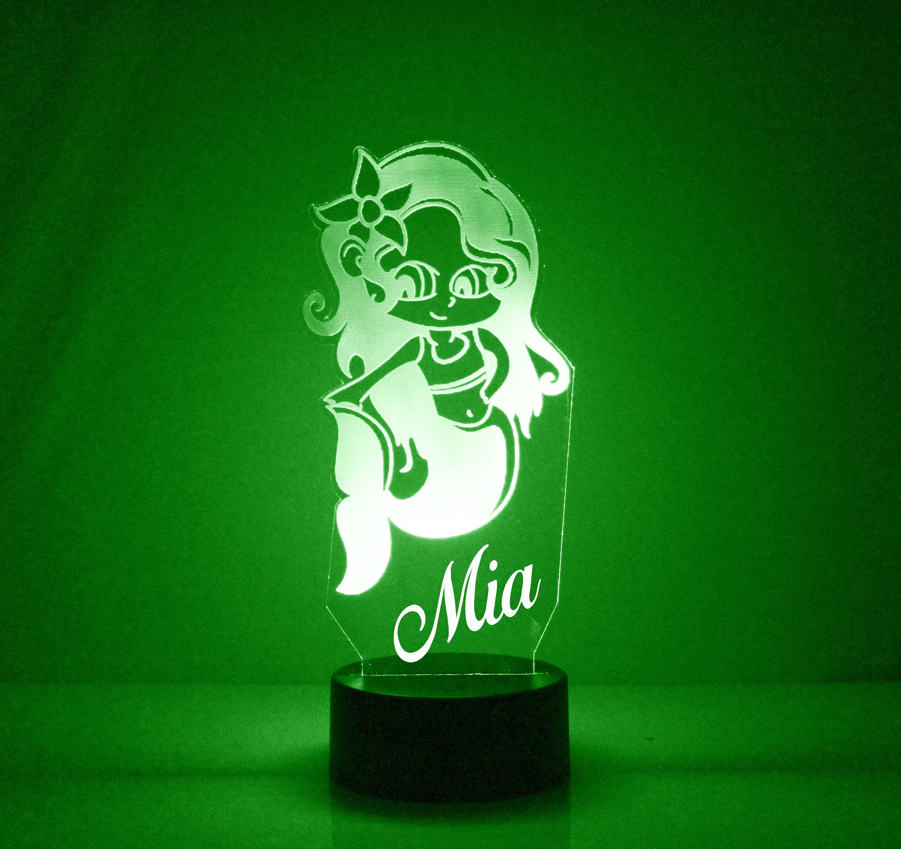 Mermaid Light Up, Custom Engraved Night Light, Personalized Free, 16 ...