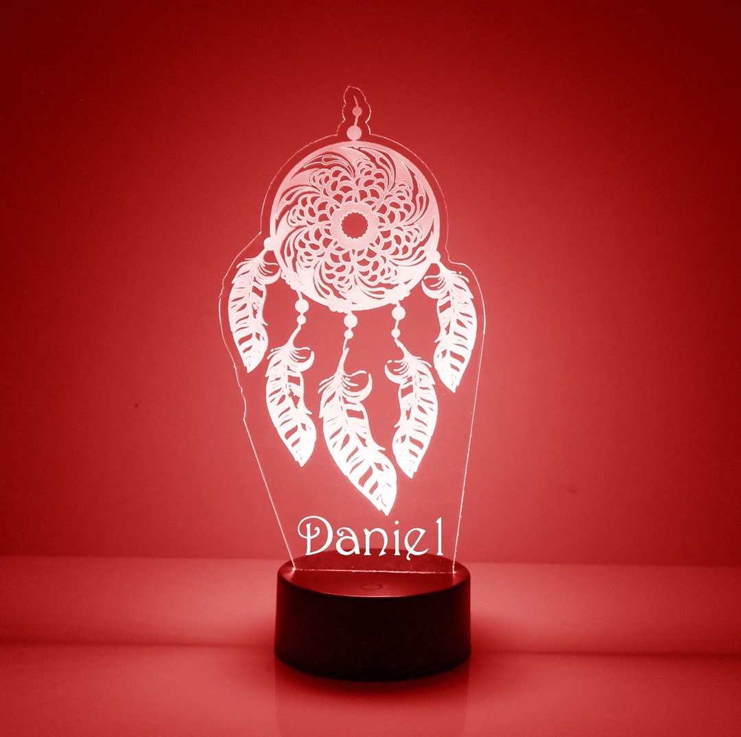 Light up Dream Catcher, Custom Engraved Night Light, Personalized Free ...