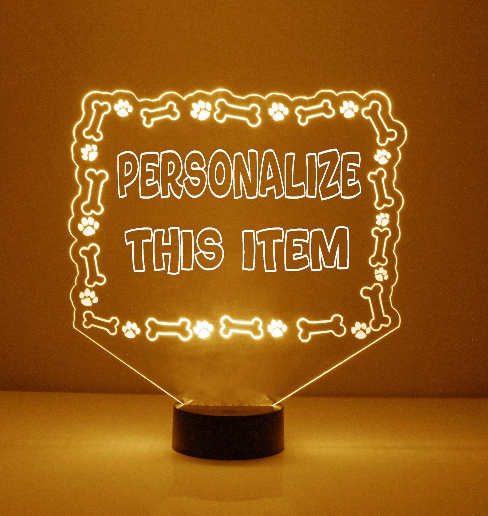Dog Acrylic Light up , Custom Engraved Light, Personalized Free, 16 ...