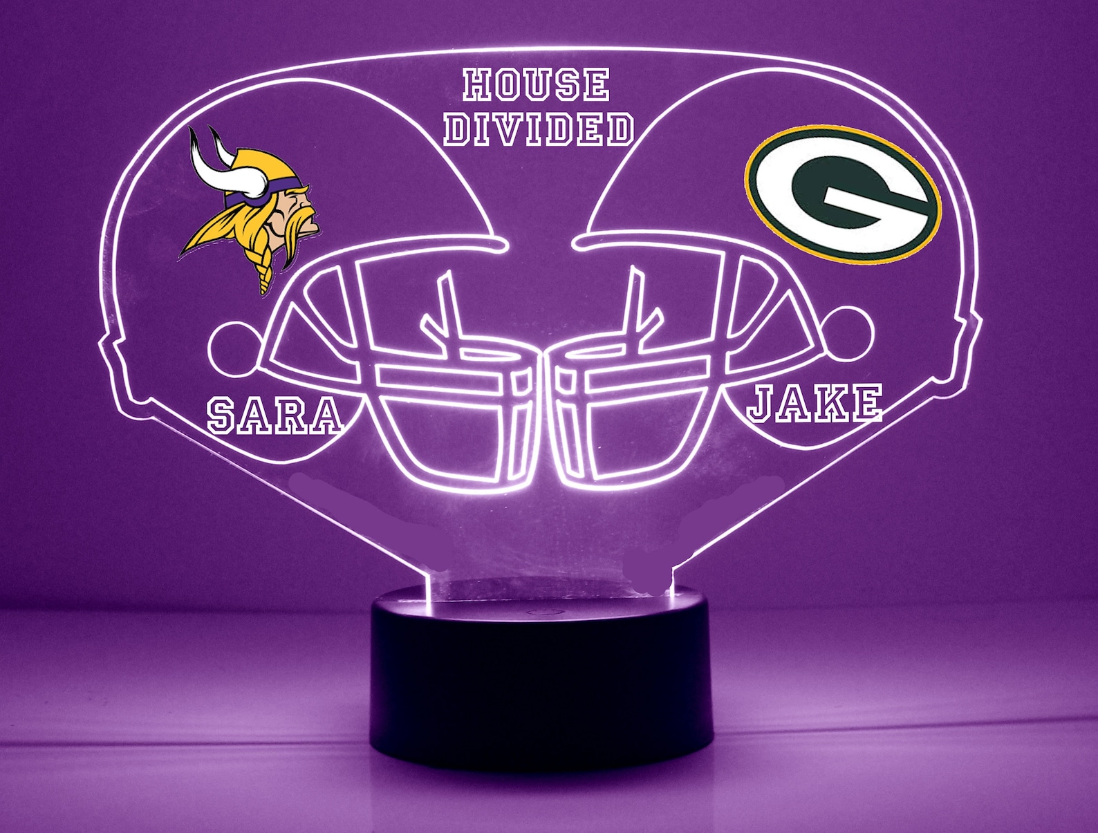 Green Bay Packers, LED Football Sports Fan Lamp, Custom Made Night ...
