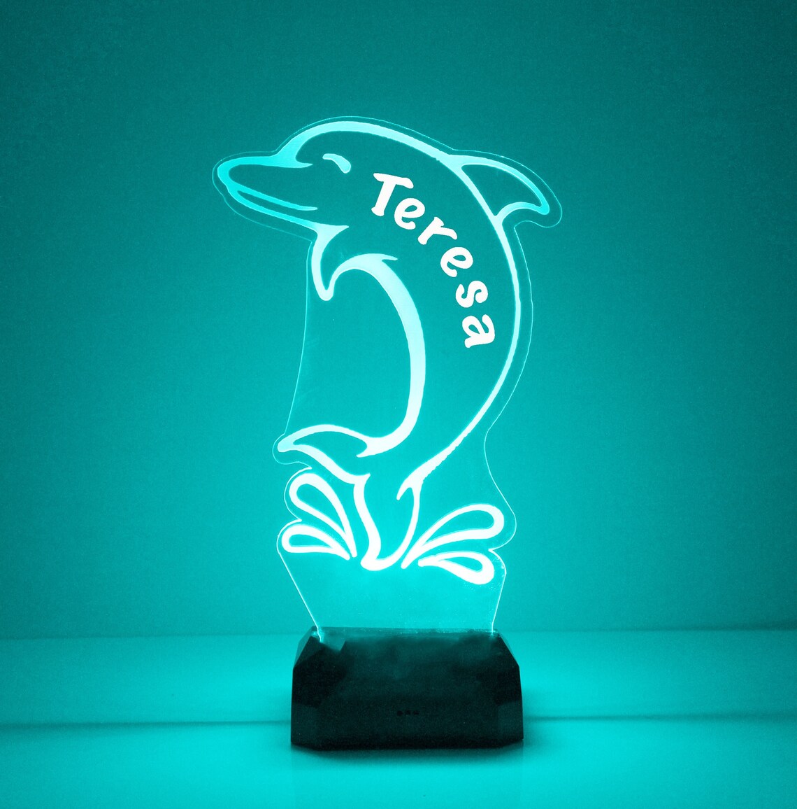 Light up Dolphin Custom Engraved Night Light Personalized | Etsy