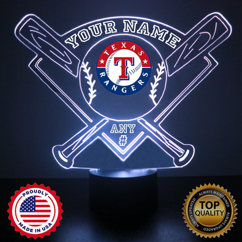 Texas Rangers LED Baseball Sports Fan Lamp Light Up Custom | Etsy