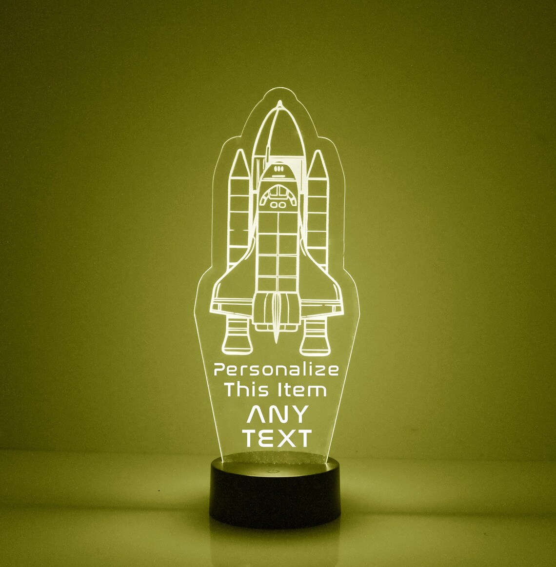 Light up Rocket Ship, Custom Engraved Night Light, Personalized Free ...