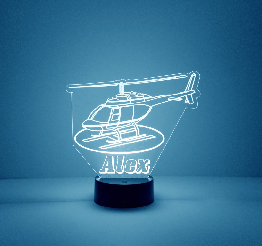 Light up Helicopter, Custom Engraved Night Light, Personalized Free, 16 ...