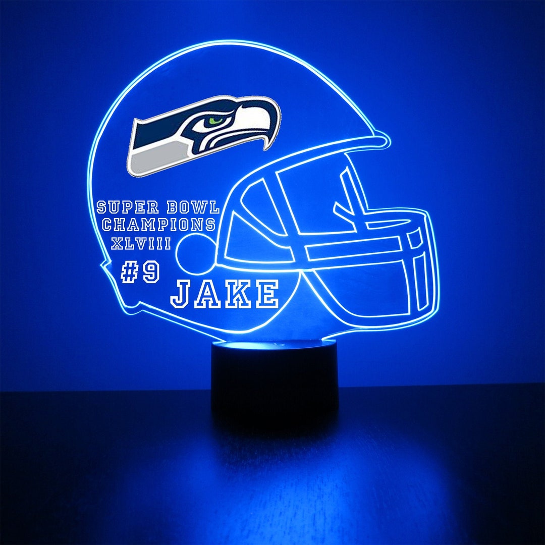 Seattle Seahawks, LED Football Sports Fan Lamp, Custom Made Night Light ...