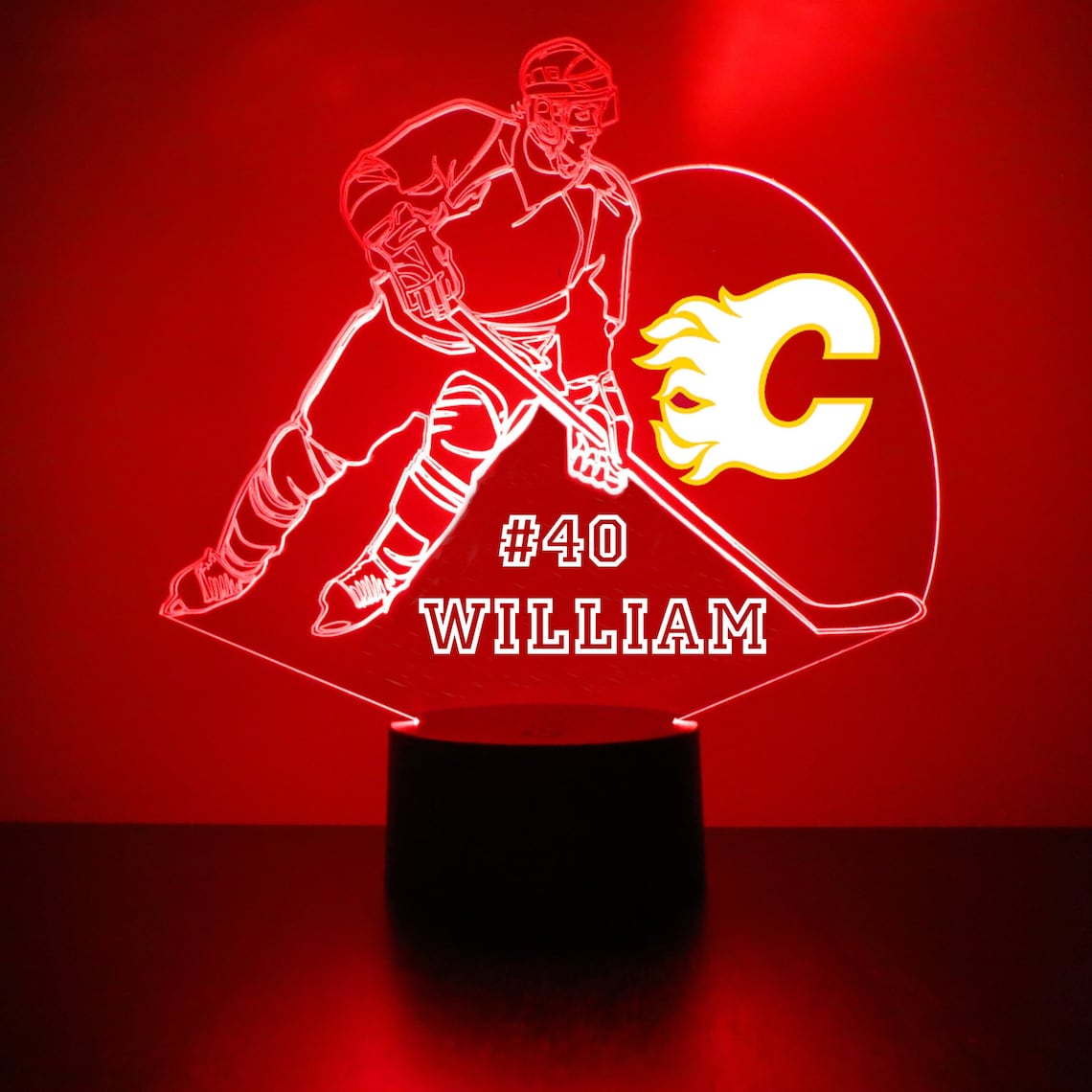 Calgary Flames LED Hockey Sports Fan Lamp Custom Made Night | Etsy