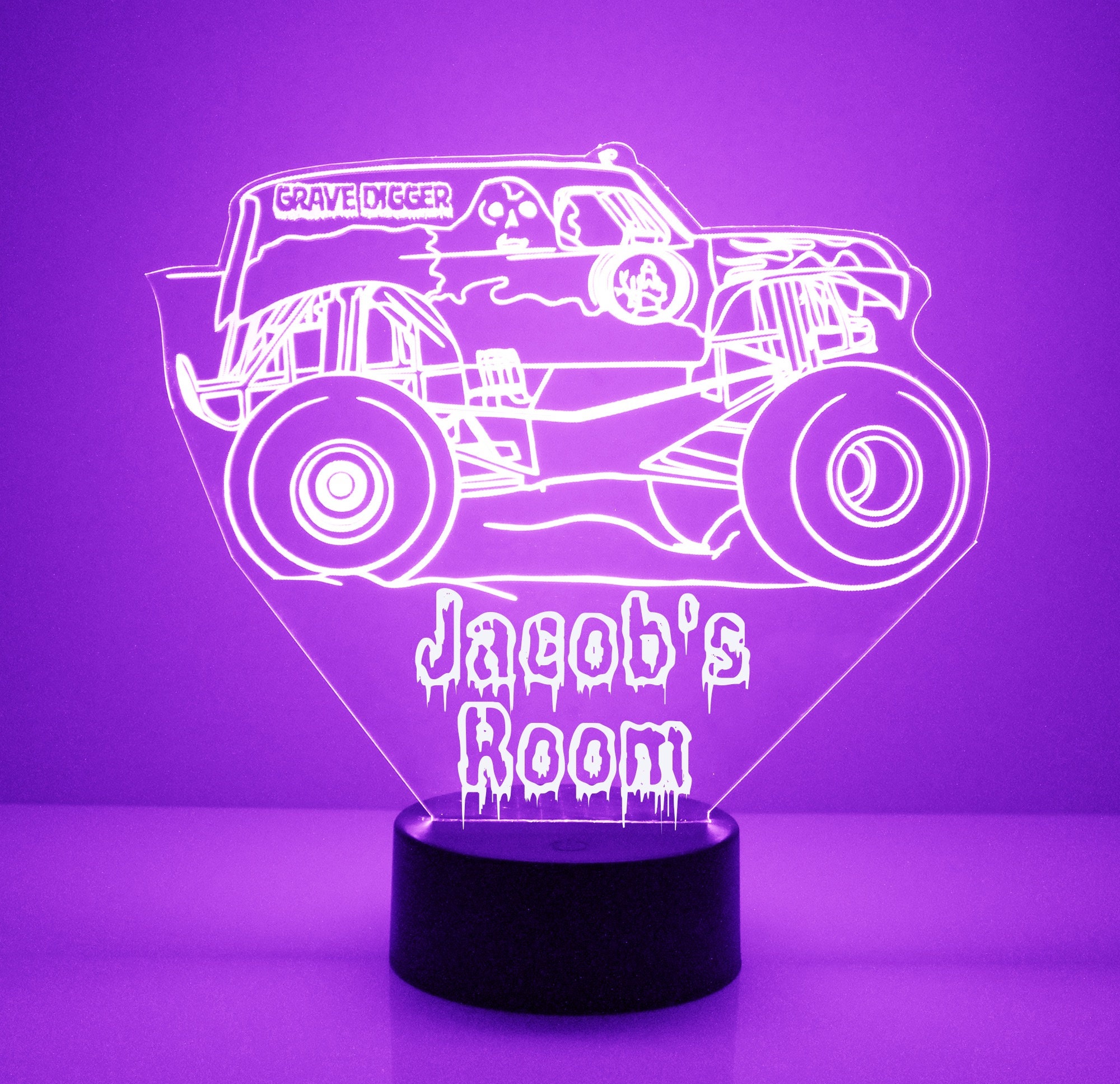 Monster Truck Light Up Custom Engraved Night Light | Etsy
