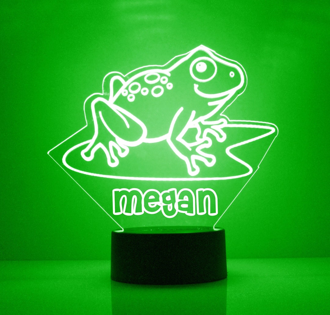 Frog Light Up, Custom Engraved Night Light, Personalized Free, 16 Color ...